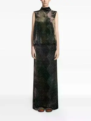 Dries Van Noten Printed High-neck Maxi Dress