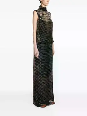 Dries Van Noten Printed High-neck Maxi Dress