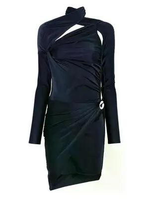 Coperni Twisted Asymmetric Mini Dress - Blue
