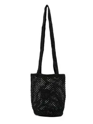 Gimaguas Fisherman-knitted Slouch Shoulder Bag - Black