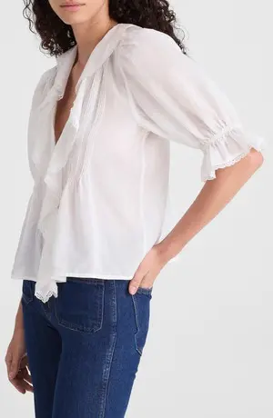 Madewell Cotton Blend Ruffle Top
