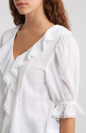 Madewell Cotton Blend Ruffle Top