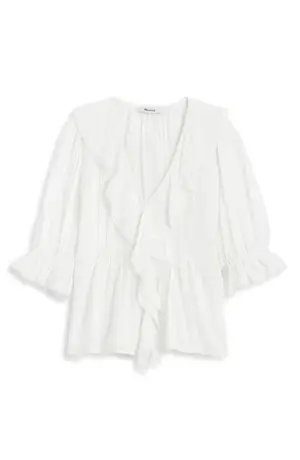 Madewell Cotton Blend Ruffle Top