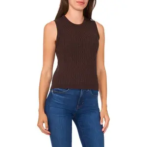Halogen Cable Stitch Cotton Sweater Tank - Delicioso