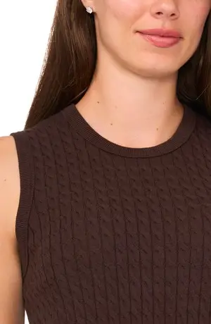Halogen Cable Stitch Cotton Sweater Tank - Delicioso