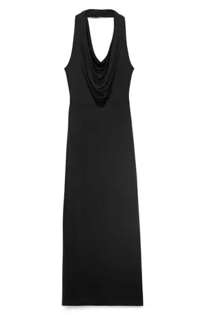 Mango Draped Cowl Neck Halter Dress