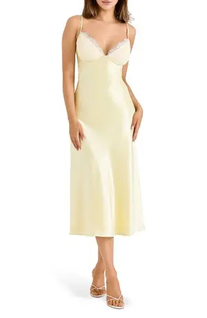 Open Back Satin Midi Dresses