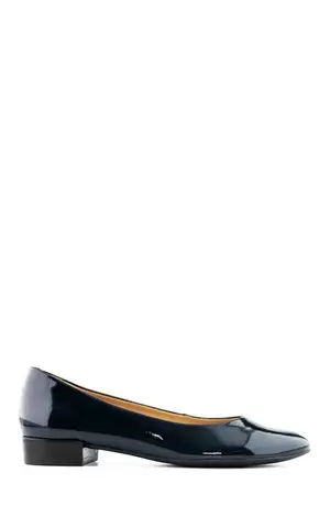 MARC JOSEPH NEW YORK Madison Leather Flat - Navy Soft Patent