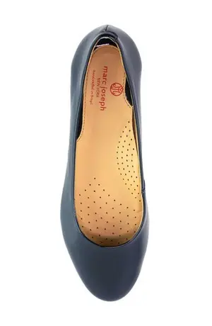 MARC JOSEPH NEW YORK Madison Leather Flat - Navy Soft Patent