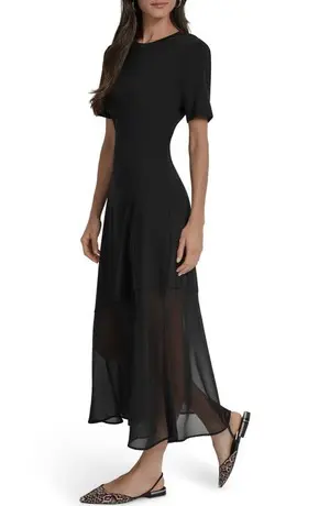 Dkny Mixed Media Maxi Dress
