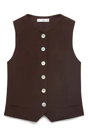 Mango Suit Waistcoat With Buttons