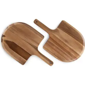 TOSCANA Acacia Personal Pizza Peel Serving Board Paddle Set Of 2 - Acacia Wood