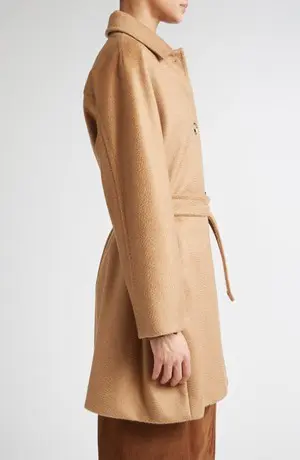 Max Mara Filato Belted Hair Wrap Coat - Camel