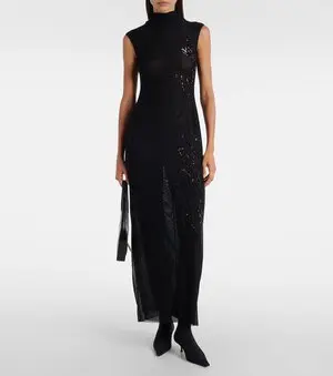 JEAN PAUL GAULTIER Sequined Mesh Maxi Dress