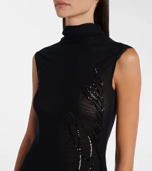 JEAN PAUL GAULTIER Sequined Mesh Maxi Dress