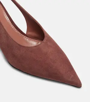 Paris Texas Nina 50 Suede Pointed Toe Slingback Wedges