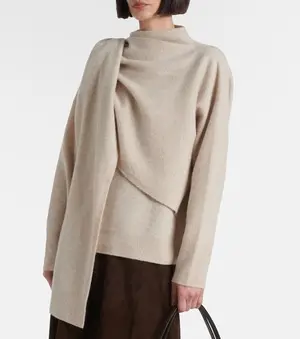 Vince Draped Wool And Cashmere Sweater - Beige