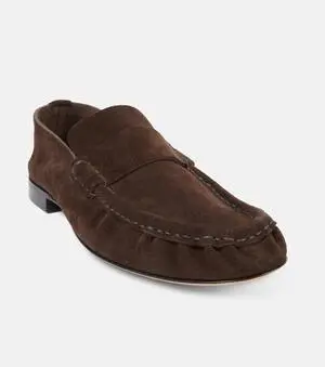 THE ROW Suede Penny Loafers - Brown