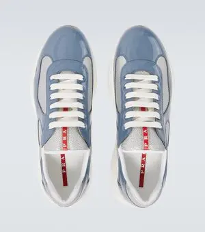 Prada America's Cup Patent Leather Sneakers - Blue