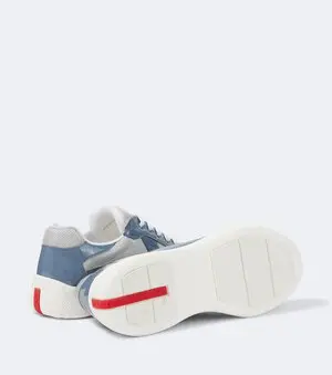 Prada America's Cup Patent Leather Sneakers - Blue