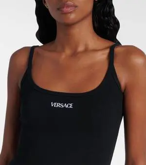 Versace Logo Cotton-blend Minidress