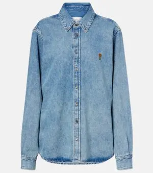 AMI Paris Embroidered Denim Shirt