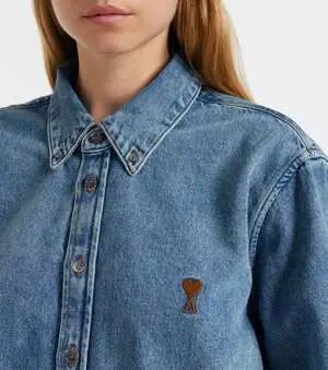 AMI Paris Embroidered Denim Shirt