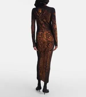 JEAN PAUL GAULTIER Wood Trompe L'oeil Tulle Top - Black