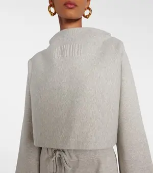 JEAN PAUL GAULTIER Cropped Embossed Logo Cotton Hoodie