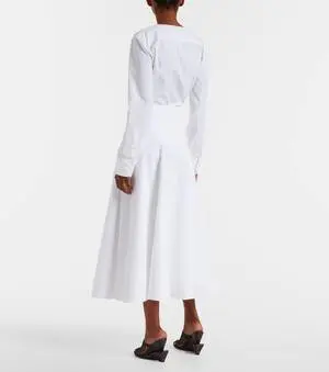 Jacquemus Triangle Cotton Poplin Midi Skirt - White