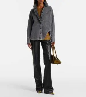 Attico Denim Button-down Shirt - Black