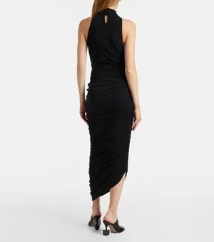 Jacquemus Piazza Gathered Jersey Midi Dress