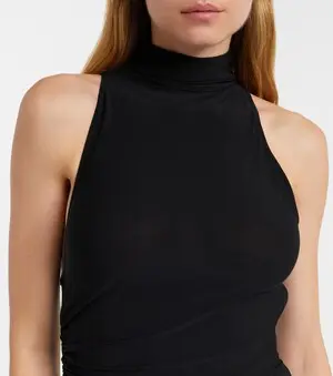 Jacquemus Piazza Gathered Jersey Midi Dress