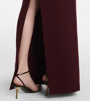 Roland Mouret Draped Embellished Cady Corset Dress