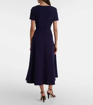 Roland Mouret Asymmetric Belted Crêpe Midi Dress