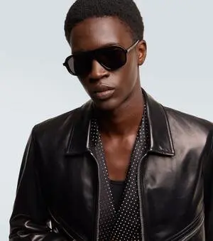 TOM FORD Guillaume Aviator Sunglasses - Black