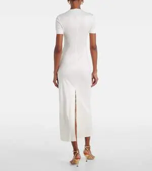 Oscar De La Renta Printed Jersey T-shirt Dress - White
