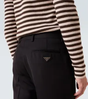 Prada Virgin Wool Straight Leg Trousers