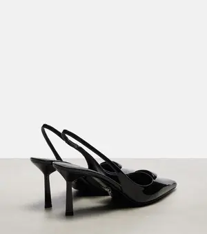 Prada Patent Leather Slingback Pumps - Black