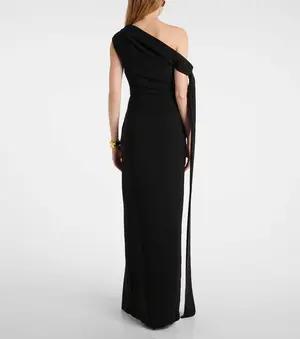 Solace London Irina Scarf-detail Crêpe Gown - Black