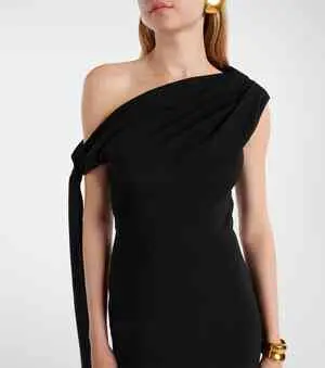 Solace London Irina Scarf-detail Crêpe Gown - Black