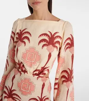 Johanna Ortiz Cutout Printed Linen Minidress - Multicoloured