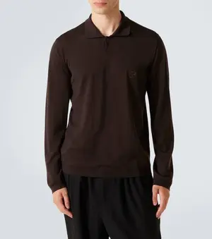 Giorgio Armani Virgin Wool Polo Sweater
