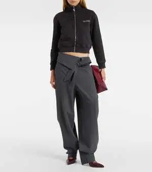 Attico Cropped Cotton Sweatshirt