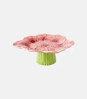 BORDALLO PINHEIRO Maria Flor Small Earthenware Cake Stand - Pink