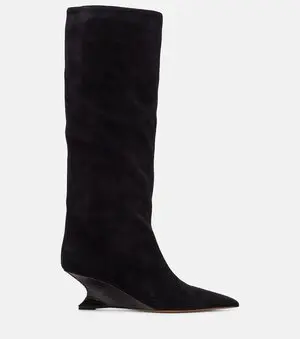 Paris Texas Nina 50 Suede Knee-high Boots - Black