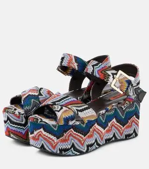 Missoni Julia Raschel Lamé Platform Sandals - Multicoloured