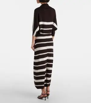 Proenza Schouler Solana Striped Wool And Silk Maxi Dress - Brown
