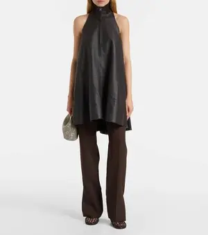 Jacquemus Triangle Leather Minidress