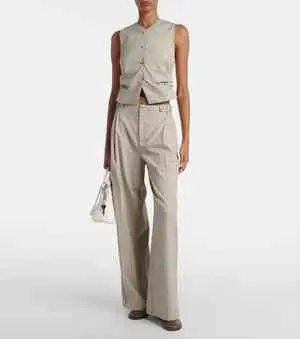 SIR. Leone Mid-rise Wide-leg Pants - Grey